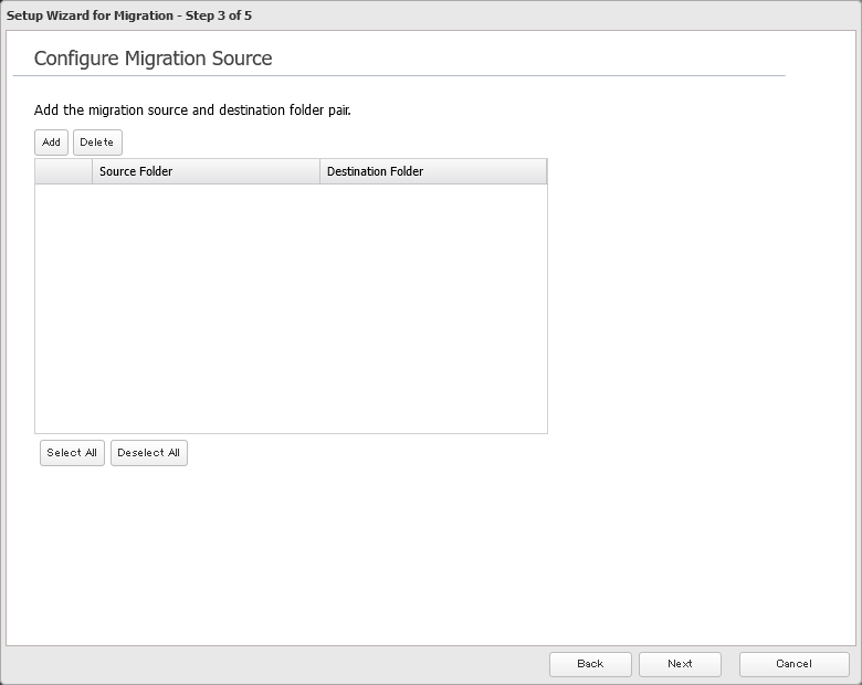7 Select a migration source folder from the drop-down list. If no ...