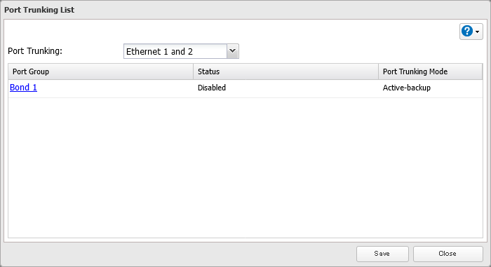 6 Select the port trunking mode and click